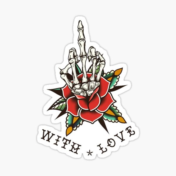 "Skeleton Middle Finger" Sticker for Sale by erkinmaddison | Redbubble