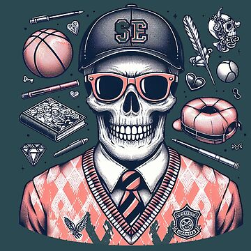 "Preppy Skeleton || skeleton art || colorful skeleton || Funny skeleton ...