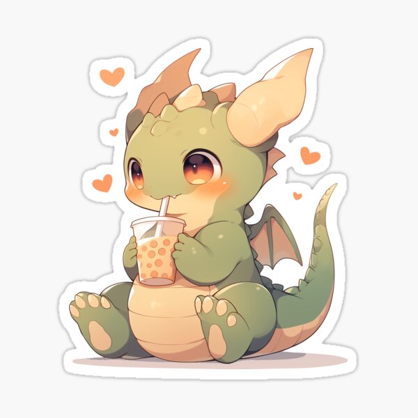 "Boba Dragon" Sticker for Sale by Nerd-Niche | Redbubble