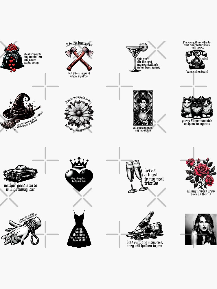 "reputation full sticker pack" Sticker for Sale by sadieillust | Redbubble