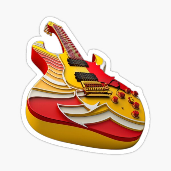 "Electric Rock Guitar" Sticker by Michelbo2 | Redbubble
