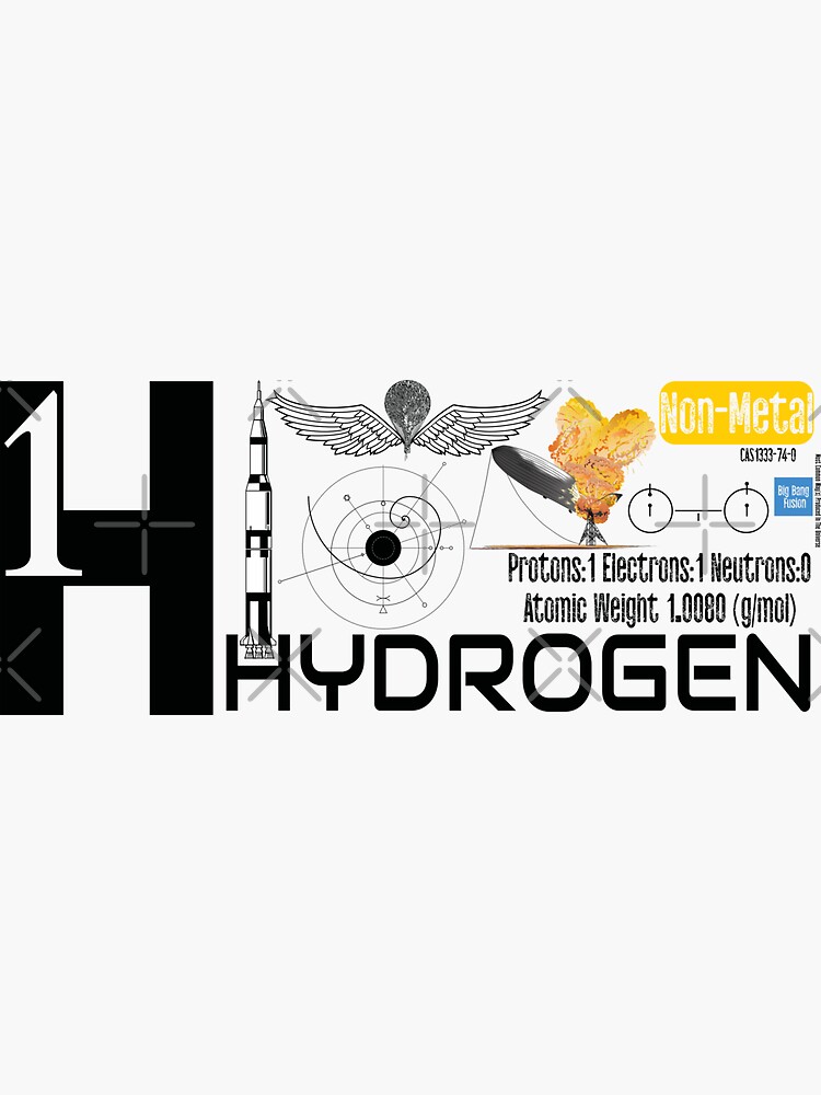 "Hydrogen" Sticker for Sale by Beardycat | Redbubble