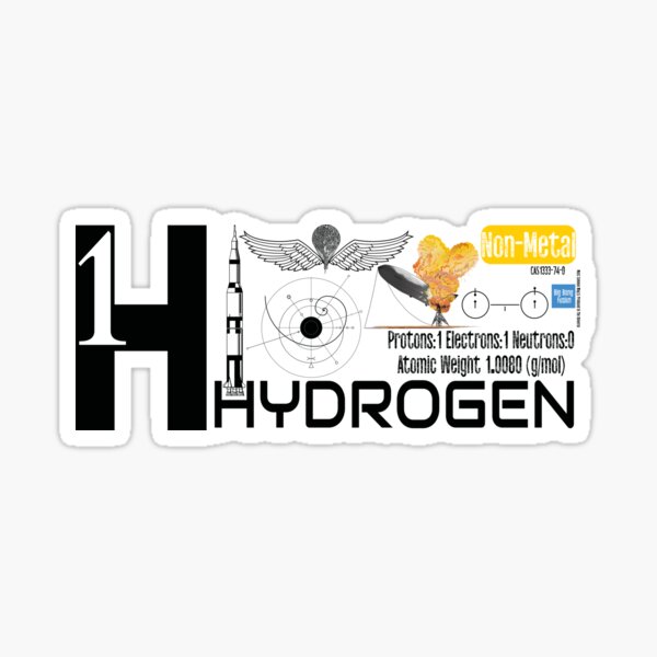 "Hydrogen" Sticker for Sale by Beardycat | Redbubble