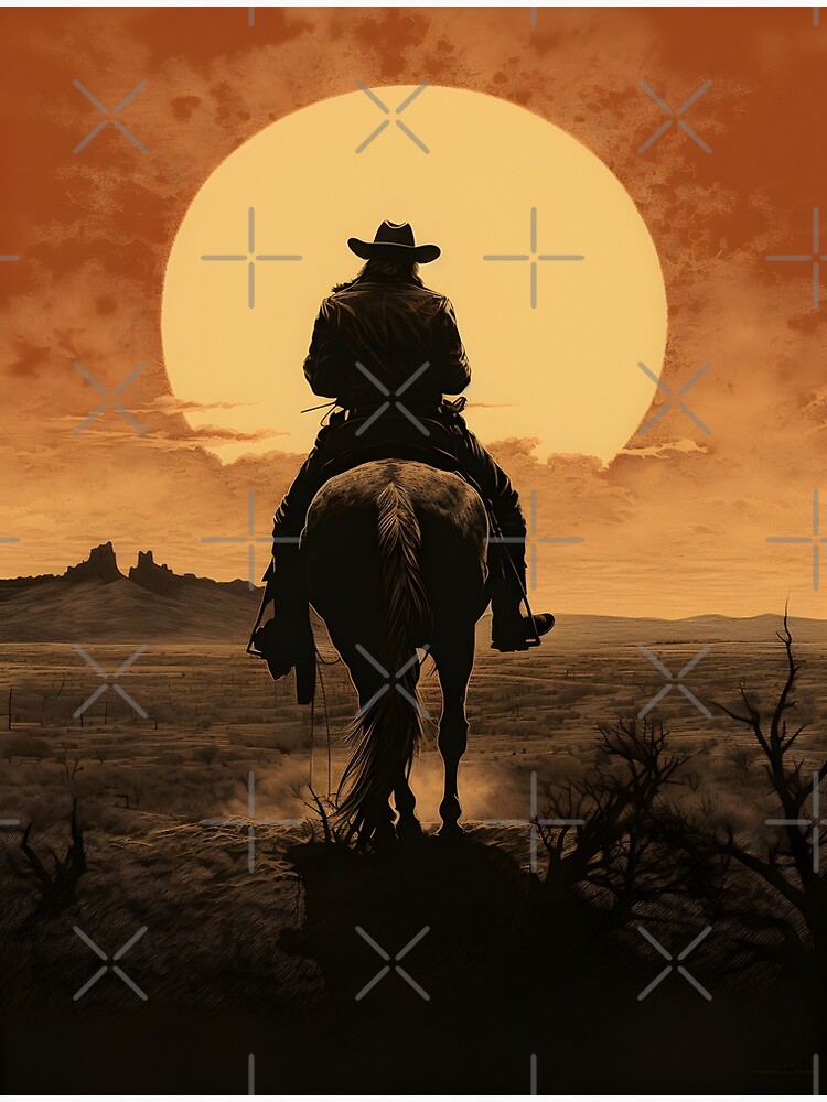 "Cowboy Sunset Poster" Poster for Sale by LynZorHome | Redbubble