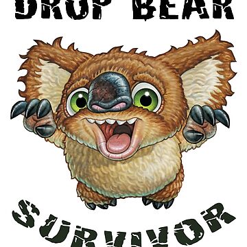 "Drop Bear Survivor" Sticker for Sale by Mythic Australia | Redbubble