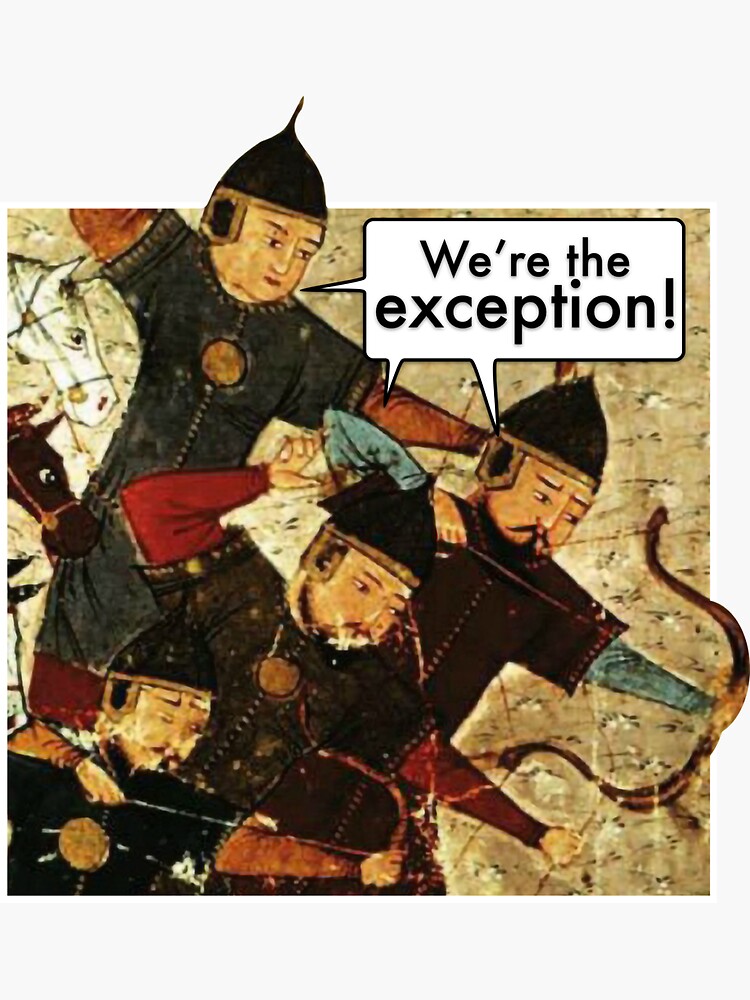 "Mongols - "We're the exception!"" Sticker for Sale by mattrodesign ...