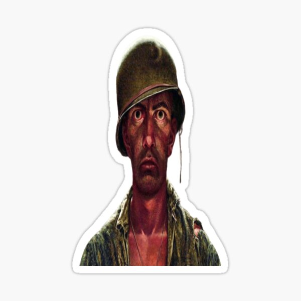 "Soldier death stare meme" Sticker for Sale by MAHMOUR | Redbubble