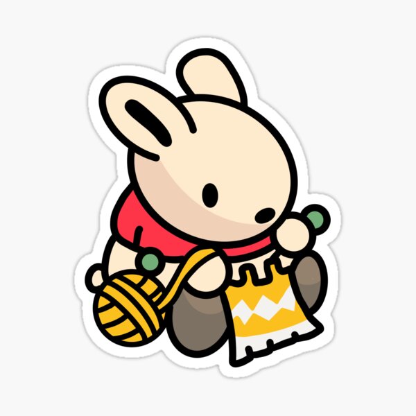 "Tsuki Knitting" Sticker for Sale by GnatDesigns | Redbubble