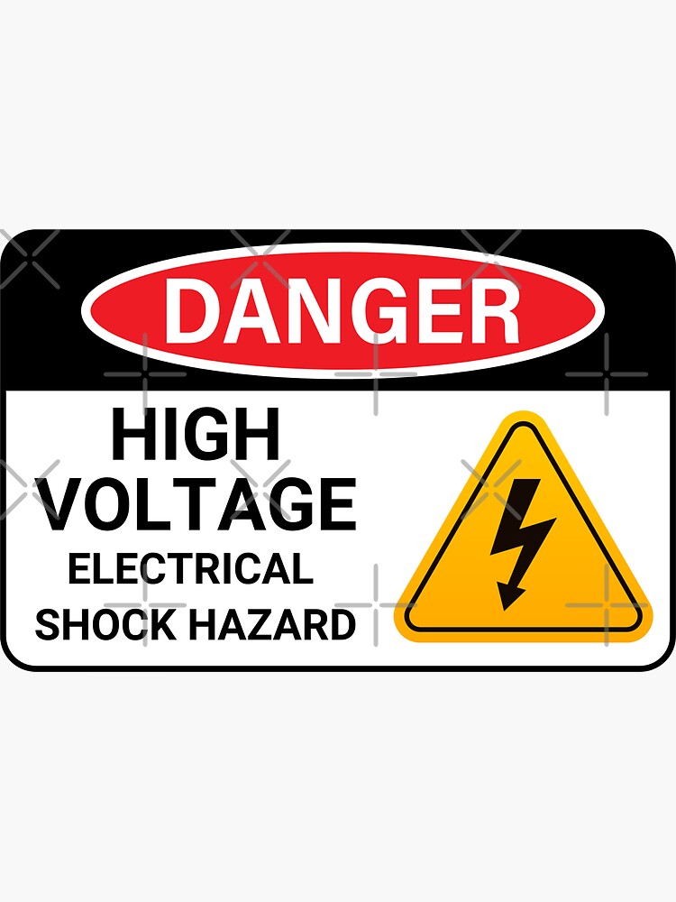 "High Voltage Electrical Shock Hazard" Sticker for Sale by Art-of-amine ...
