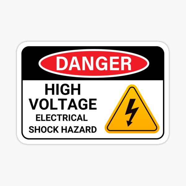 "High Voltage Electrical Shock Hazard" Sticker for Sale by Art-of-amine ...