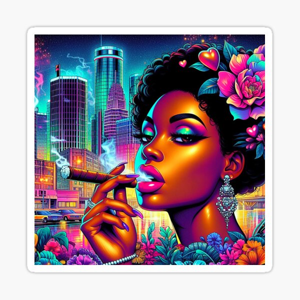 "Beautiful Woman Smoking a Cigar" Sticker for Sale by TrulyBlessedLLC ...