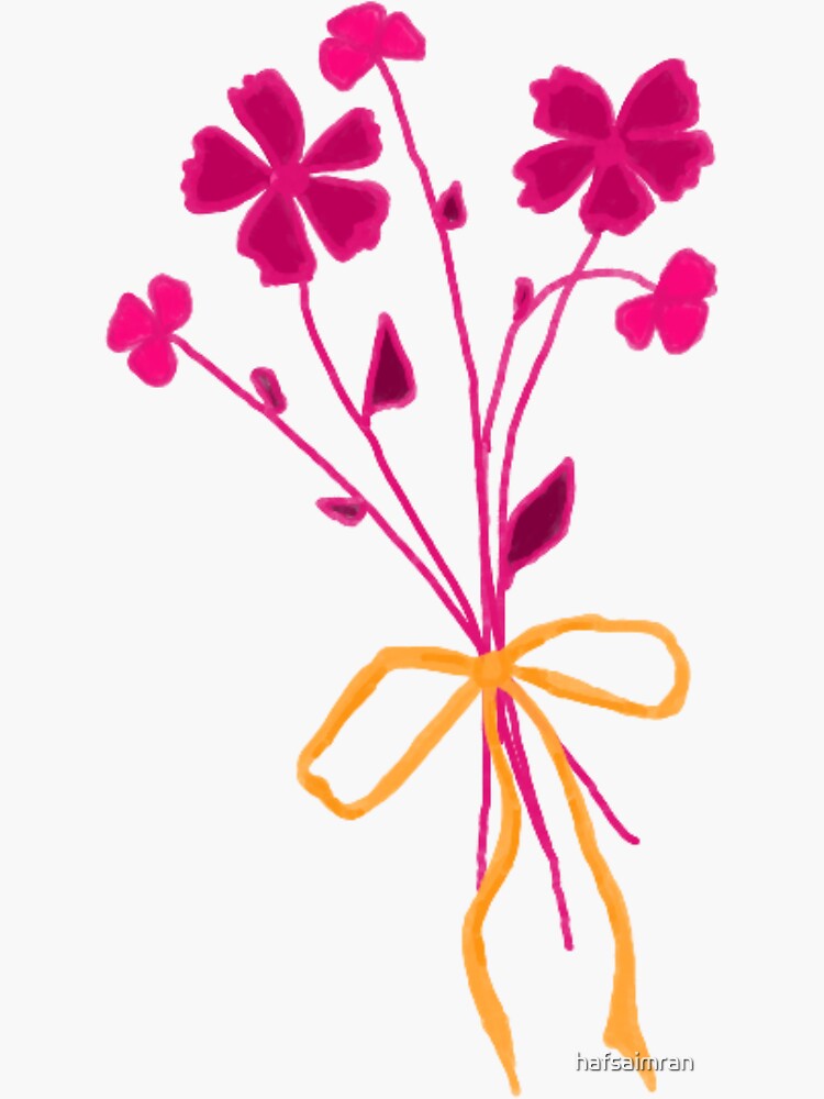 "bouquet of flowers" Sticker for Sale by hafsaimran | Redbubble
