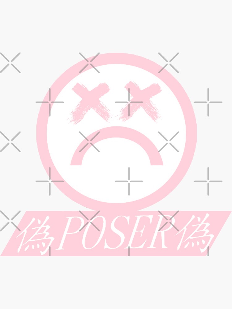 "POSER (Pink) - Sad Japanese Anime Aesthetic" Sticker for Sale by ...