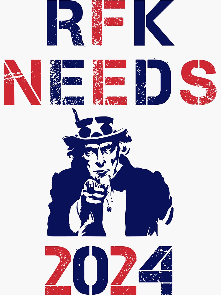 "Robert F. Kennedy Jr. 2024 - RFK Needs You 2024 Uncle Sam" Sticker for ...