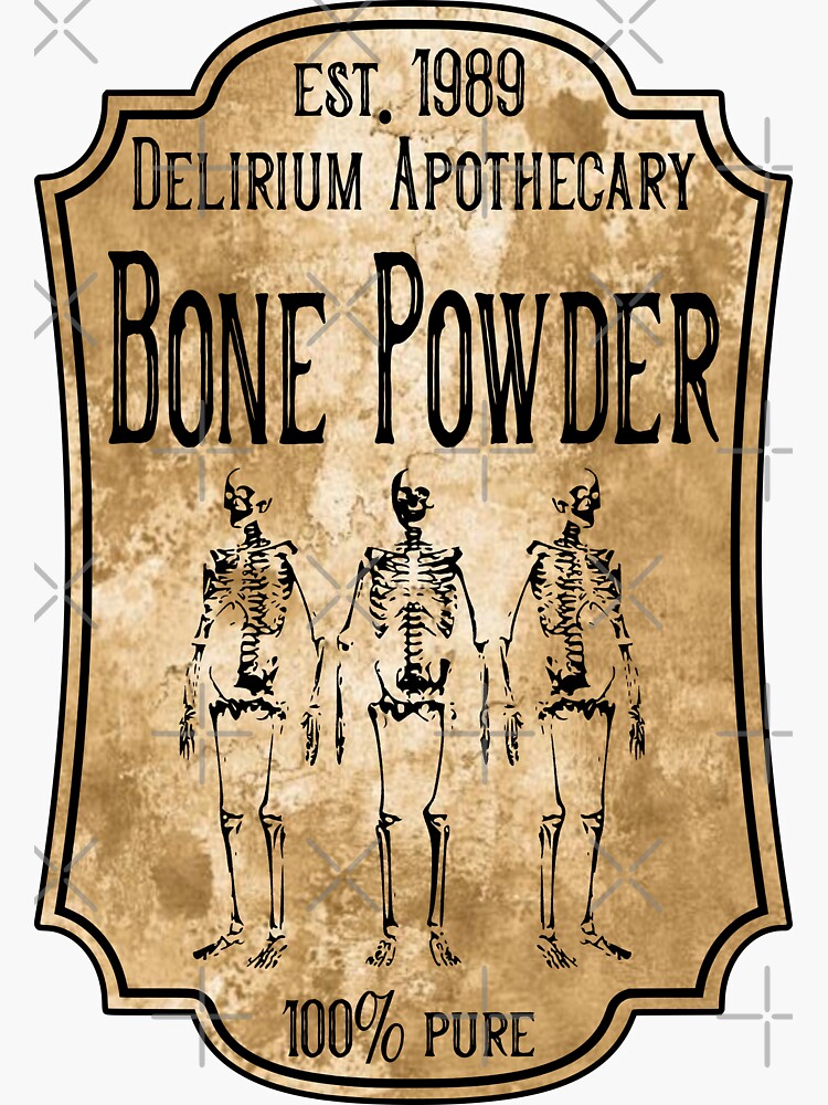 "Bone Powder potion label" Sticker for Sale by Freaky-Frenk | Redbubble