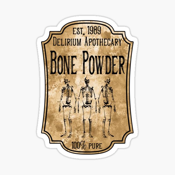 "Bone Powder potion label" Sticker for Sale by Freaky-Frenk | Redbubble