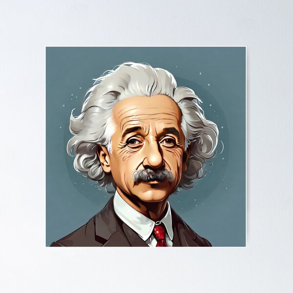 "Albert Einstein Clip Art-Style " Poster for Sale by artofuniverse | Redbubble
