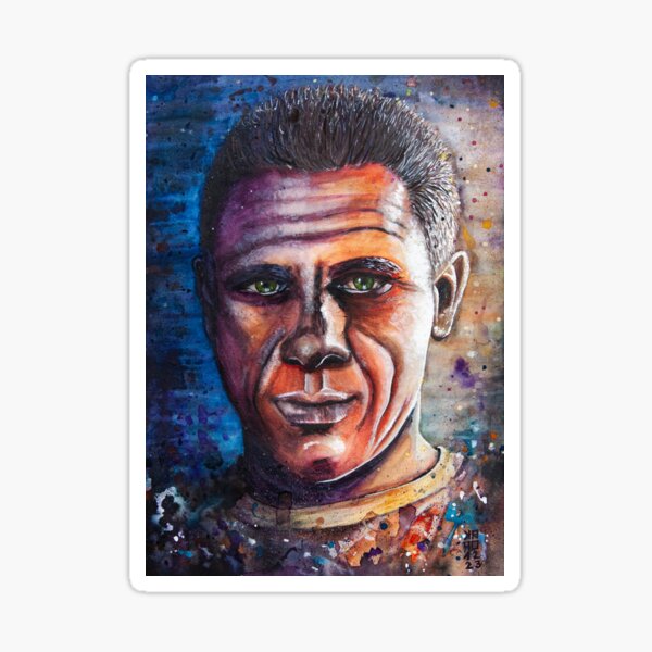 "Portrait of a Man 01" Sticker for Sale by KarolinaKaro | Redbubble