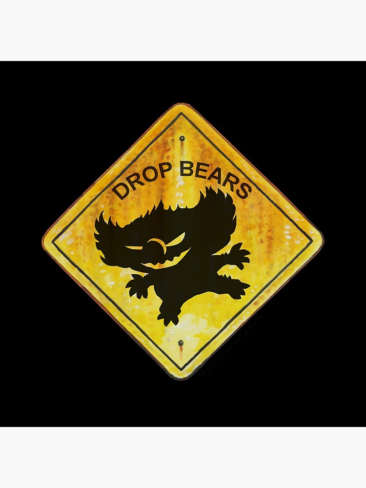 "Drop Bear Sign" Clock for Sale by mythicaustralia | Redbubble