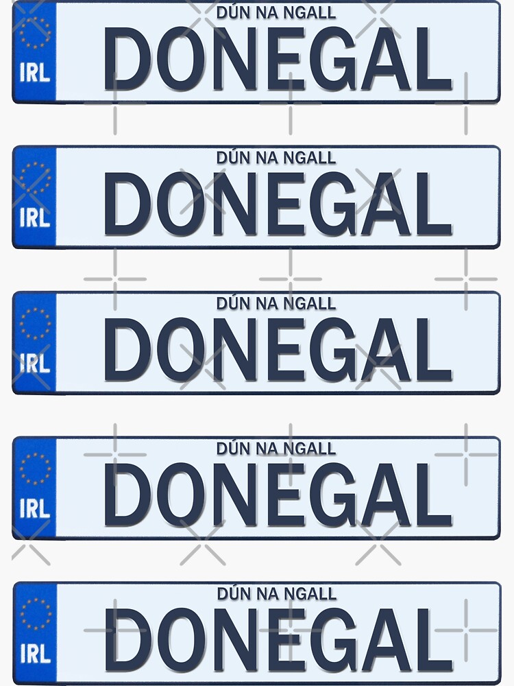 "5 Pack Donegal Ireland Irish Reg Plates" Sticker for Sale by FemWear ...