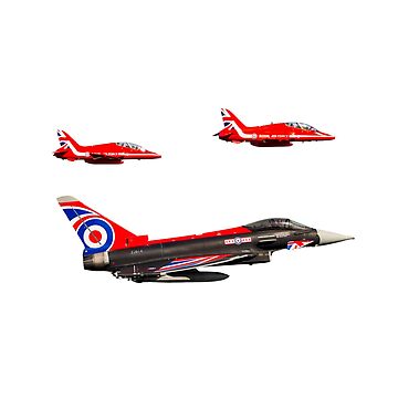 "Black Jack Typhoon escorted by Red Arrows" Sticker for Sale by Anthony ...