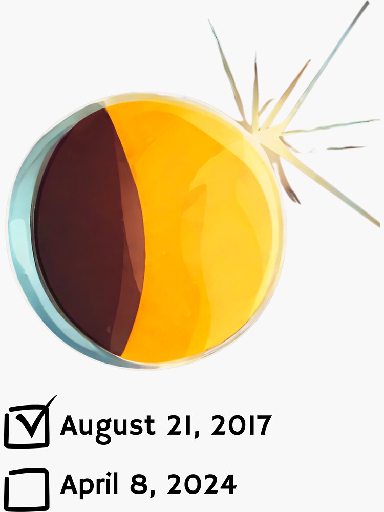 "Eclipse Checklist Total Solar Eclipse April 8 2024 Eclipse" Sticker ...