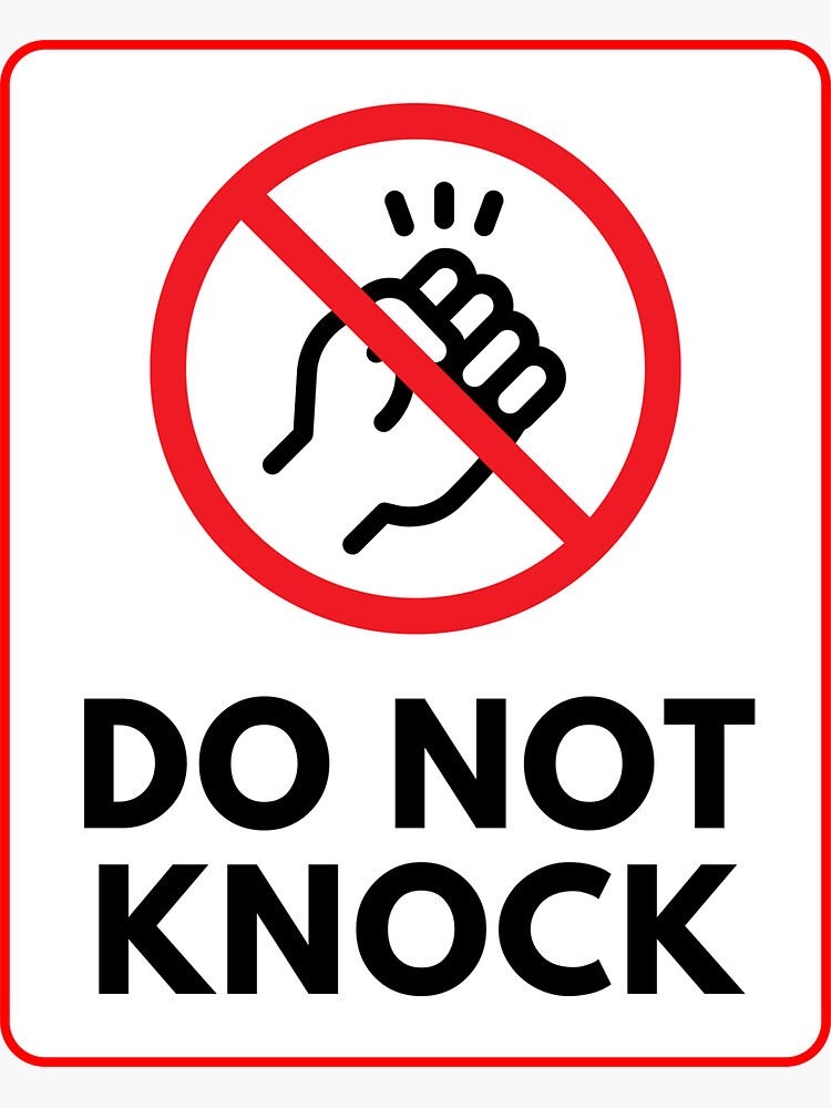 "Do Not Knock Sign" Sticker for Sale by Smdesignart | Redbubble