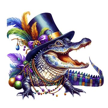 "Mardi Gras Alligator" Sticker for Sale by TheAnimalZ00 | Redbubble