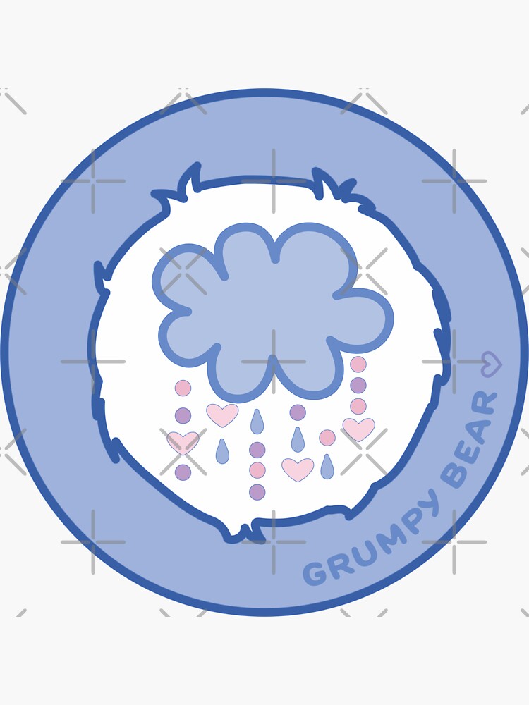 "Grumpy Caring Bear Badge " Sticker for Sale by brittanykald | Redbubble