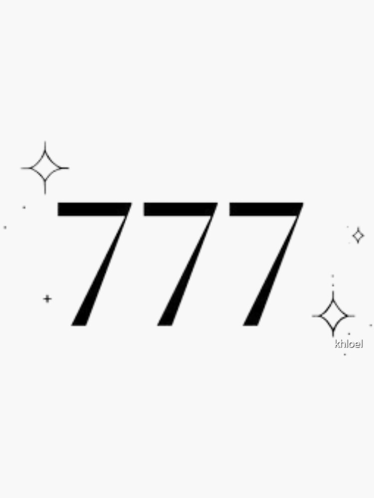 "777" Sticker for Sale by khloel | Redbubble