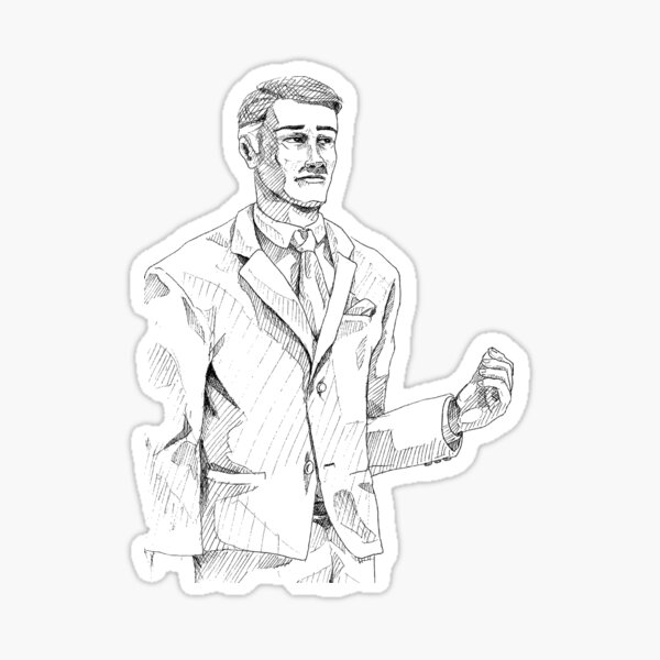 "The Nemesis Ink Drawing" Sticker by GehrkeArt | Redbubble