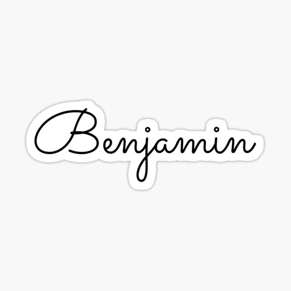 "Writing Benjamin Name Label" Sticker for Sale by NormadWorld | Redbubble