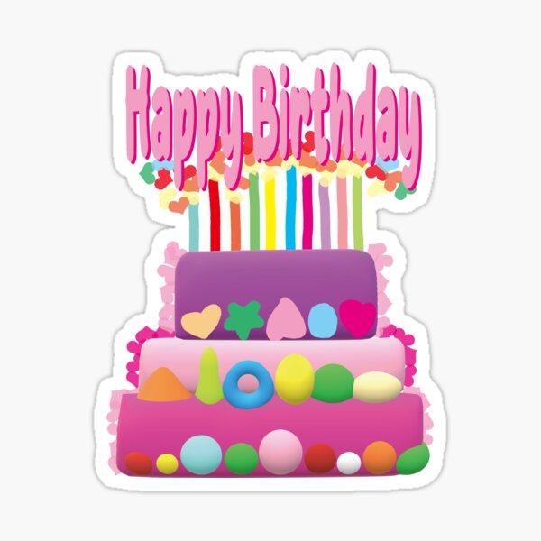 "Happy Birthday Cake" Sticker for Sale by EunsooLee | Redbubble