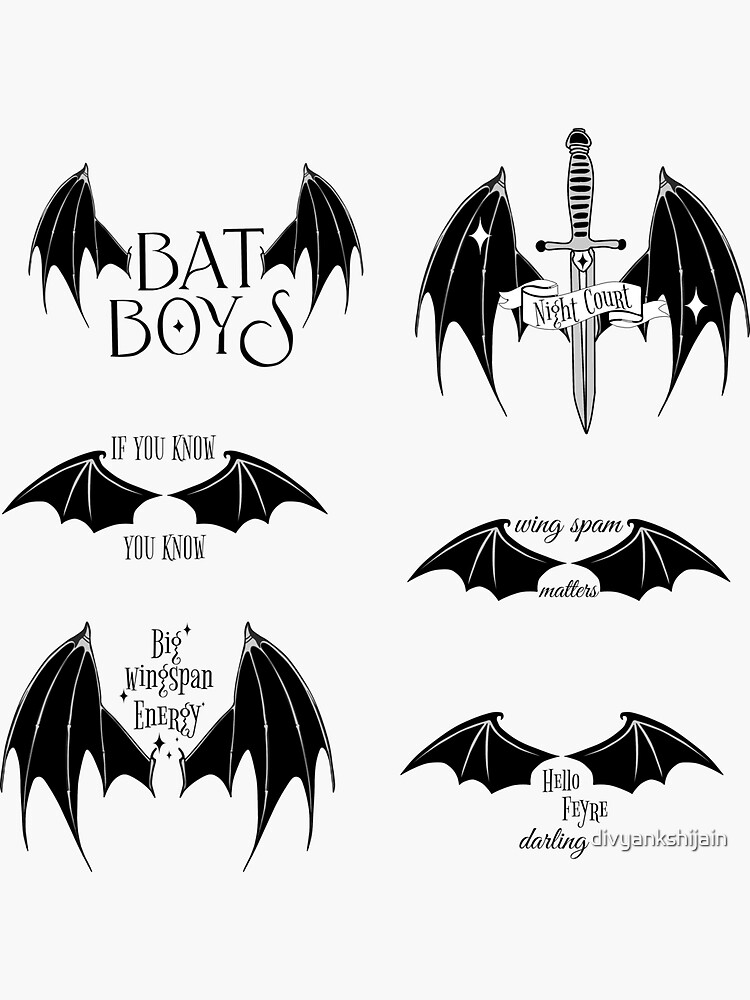 "acotar bat boys sticker pack " Sticker for Sale by divyankshijain | Redbubble
