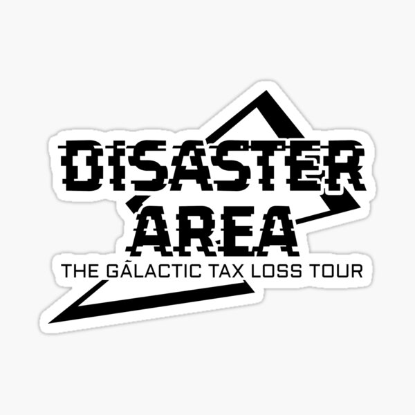 "Disaster Area band logo" Sticker for Sale by HappyAxolotl | Redbubble