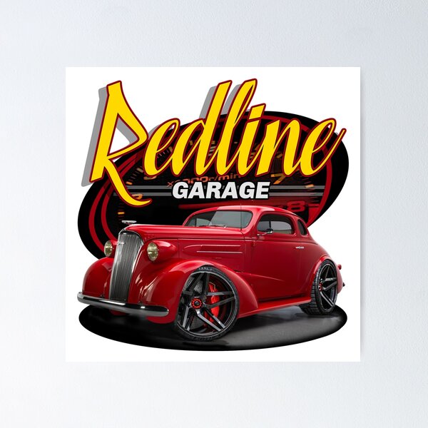 "Redline Garage ~ 1937 Chevy" Poster for Sale by WilcoxPhotoArt | Redbubble