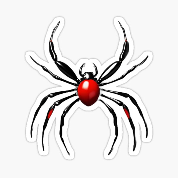 "Simple red back spider" Sticker for Sale by BinAlgoPix | Redbubble