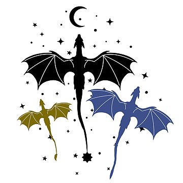 "Trio of Black, Gold and Navy Dragons" Sticker for Sale by ...