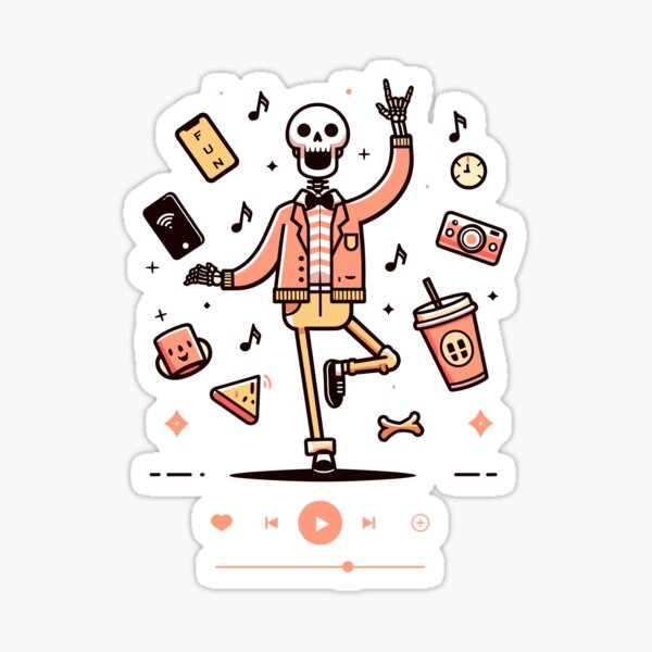 "preppy skeleton mood " Sticker for Sale by CC-Samo | Redbubble