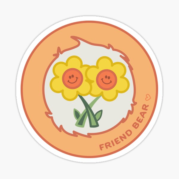Pegatina for Sale con la obra «Insignia de oso cariñoso amigo» de ...