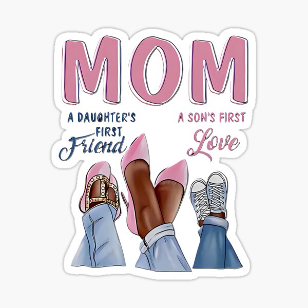 "Mom son daughter" Sticker by moyounique | Redbubble