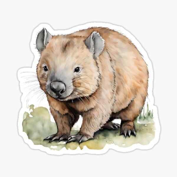 "Wombat watercolor" Sticker for Sale by Jaruart | Redbubble