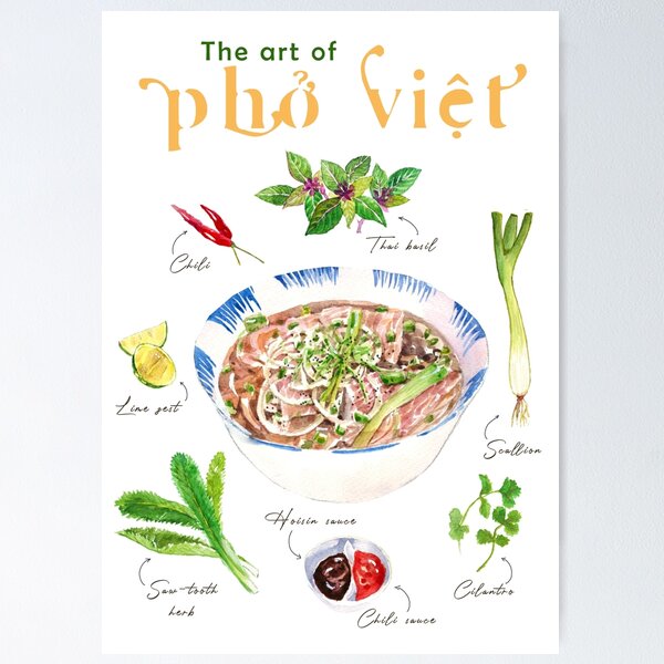 "Vietnamese phở" Poster for Sale by ZephyrArtVN | Redbubble