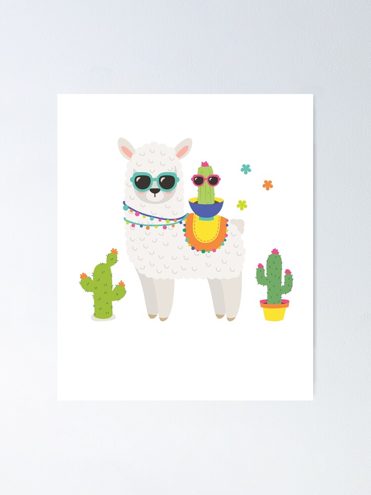 "Cute Llama | Llama Lover | Llama Whisperer | Cactus | Gift" Poster for ...