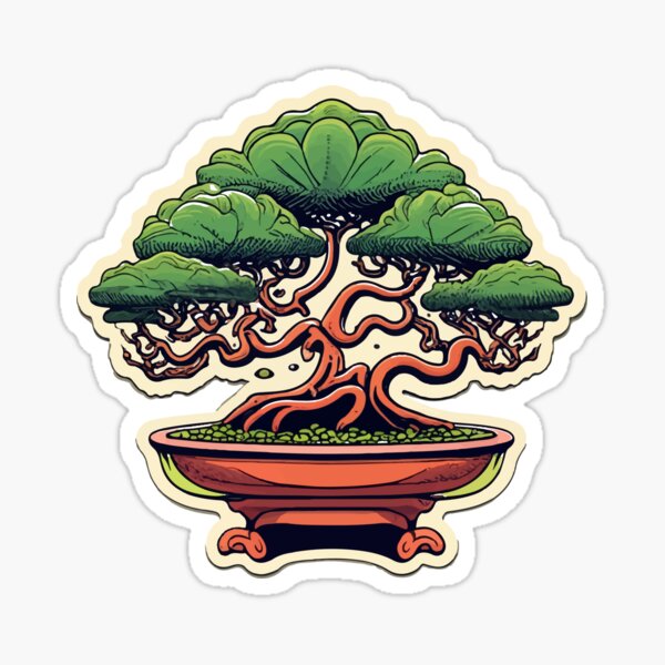 "Vintage Aged Bonsai with Twisted Roots" Sticker for Sale by NiftyWrx ...