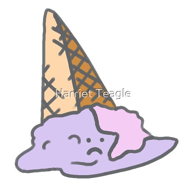 "Sad Melting Ice cream" by Harriet Teagle | Redbubble