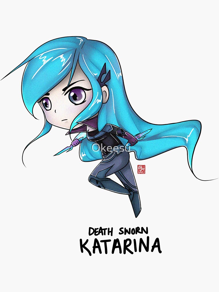 "[Chibi] Death Sworn Katarina" Sticker for Sale by Okeesu | Redbubble