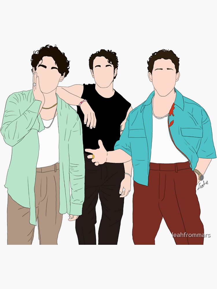 "Jonas Brothers" Sticker for Sale by leahfrommars | Redbubble