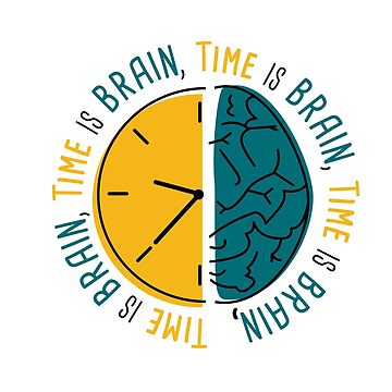 "Time is Brain - design with clock and brain" Sticker for Sale by ...