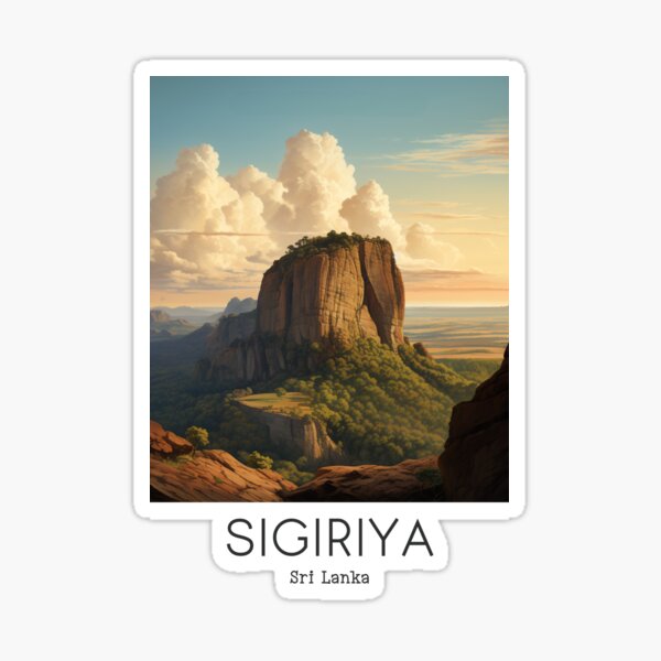 "A Vintage Travel Illustration of Sigiriya - Sri Lanka" Sticker for ...